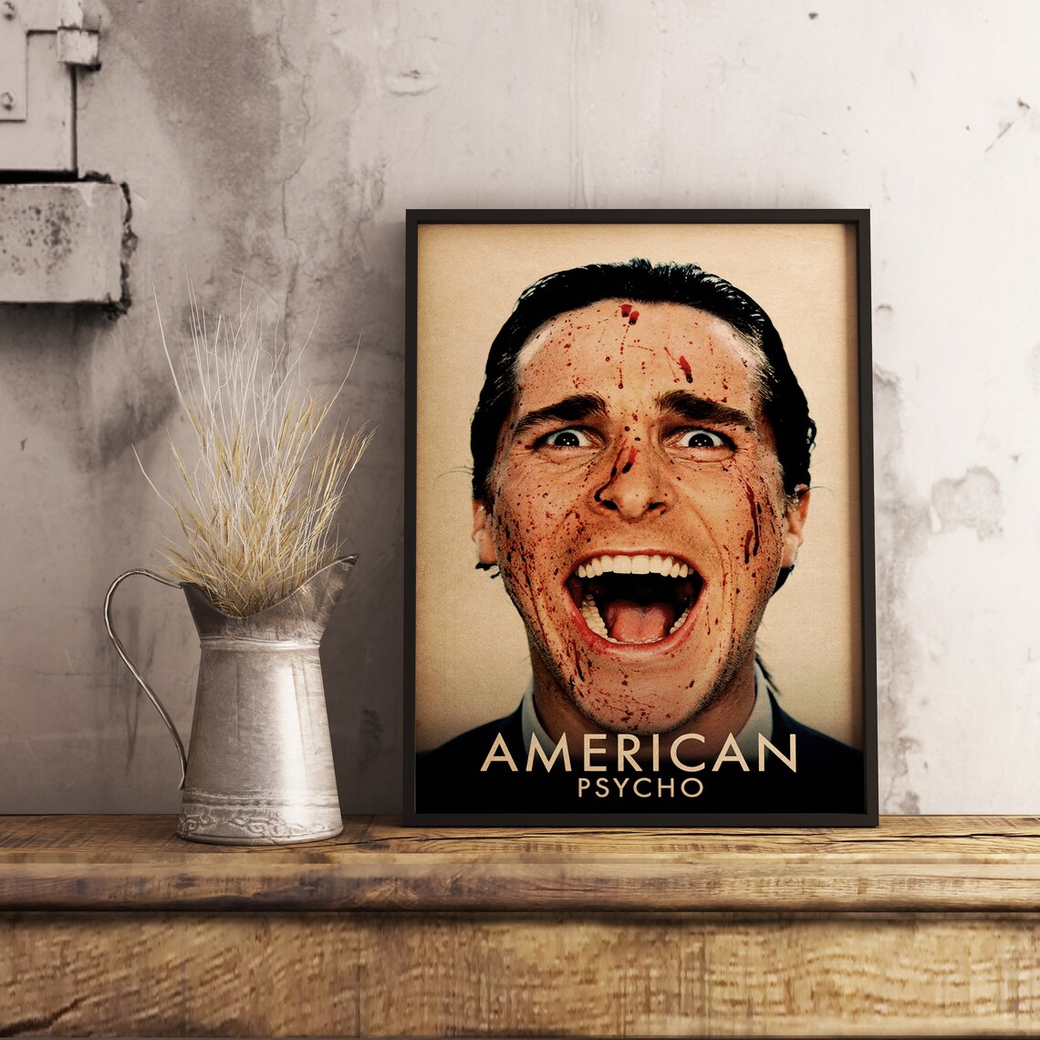 American Psycho Movie Poster, Christian Bale as Patrick Bateman, Iconic ...