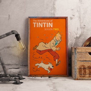 Tintin Poster: Explorers on the Moon, Vintage Comic Art Print - Etsy