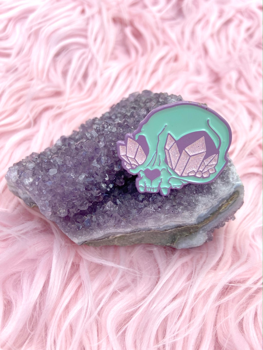 Crystal Cat Skull Mint Variant Enamel Pin - Etsy