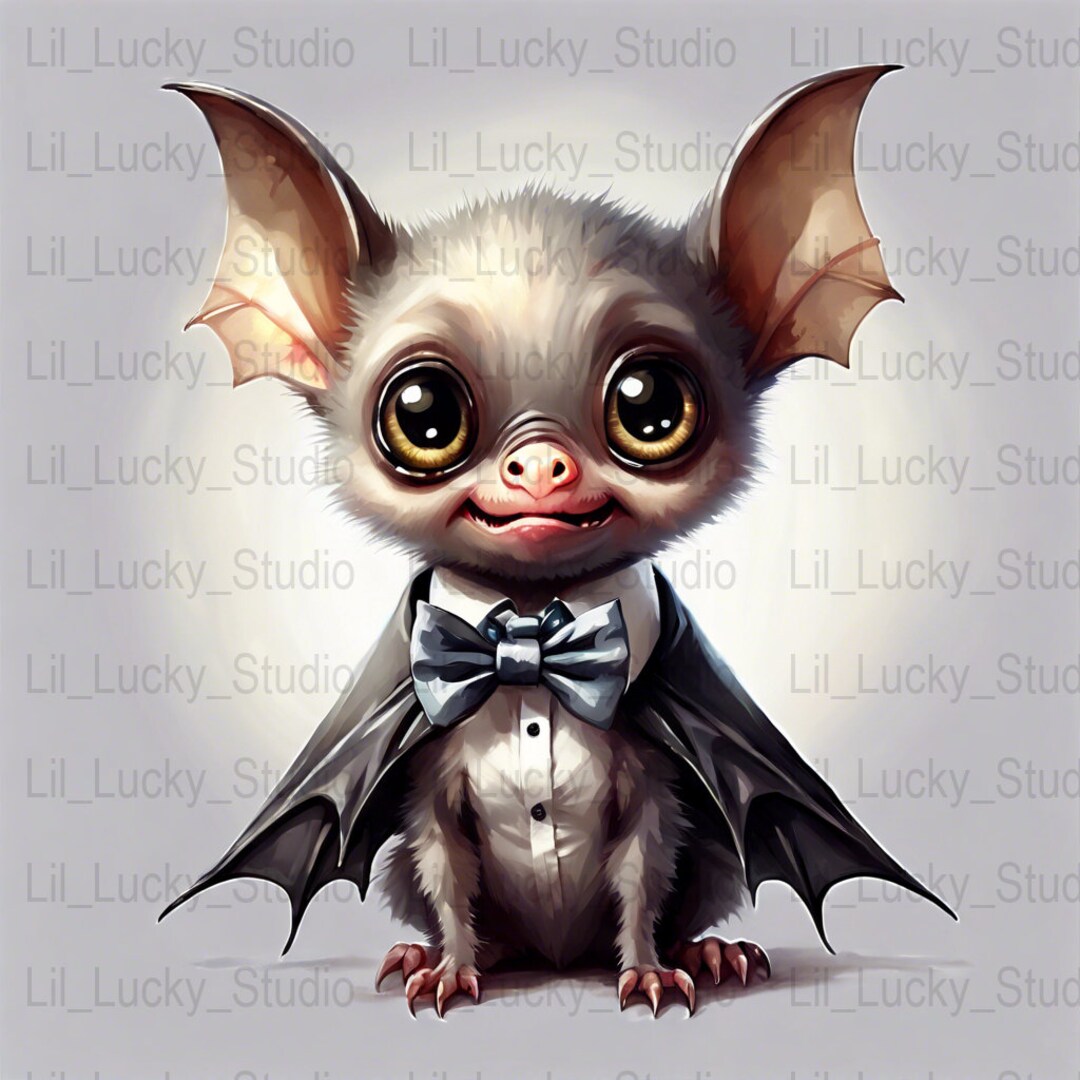 Cute Halloween Bat Digital Download, Adorable Bat Art for Kids, Baby ...