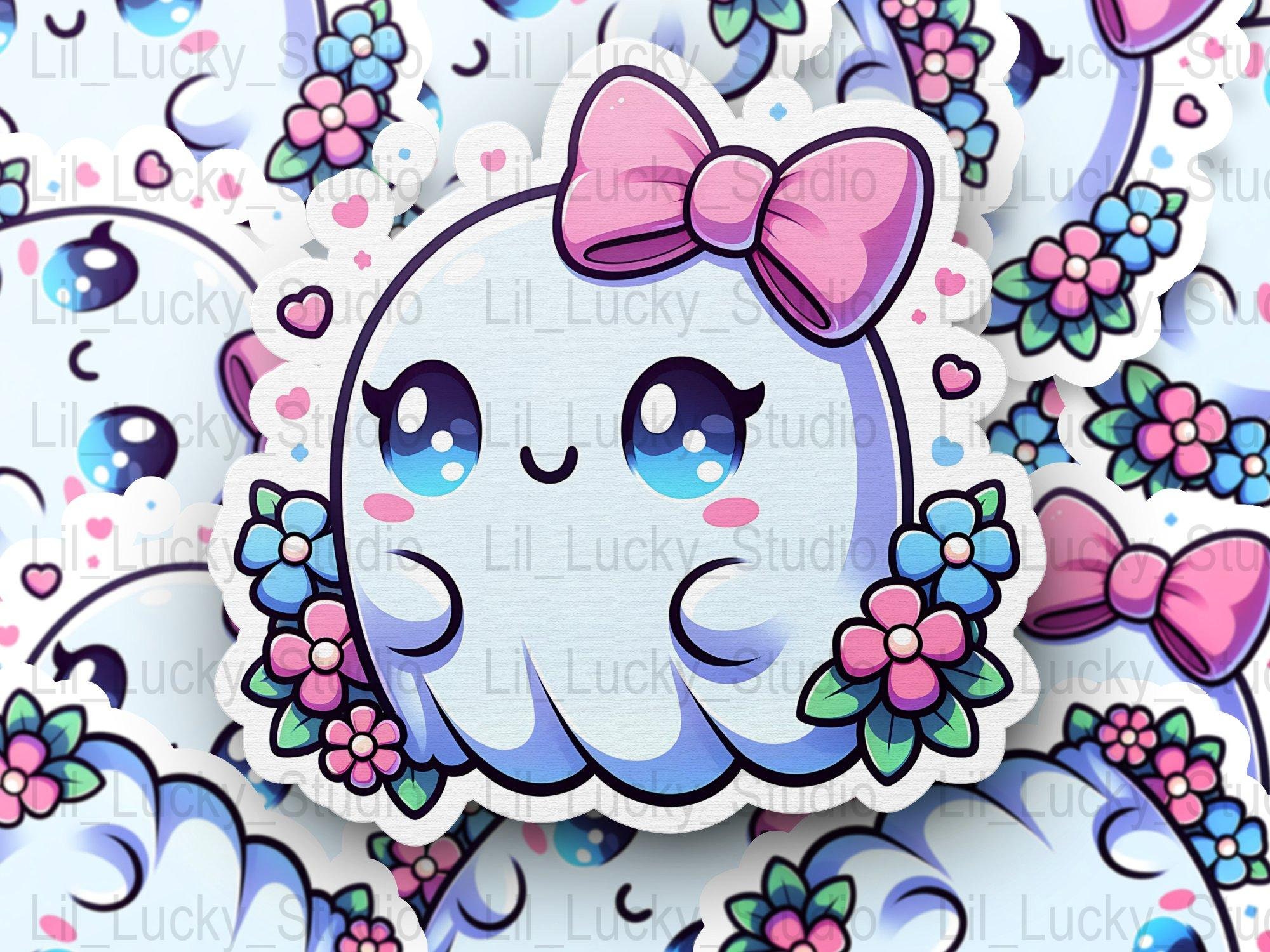 Cute Kawaii Ghost Clipart, Adorable Ghost Illustration, Printable Ghost ...