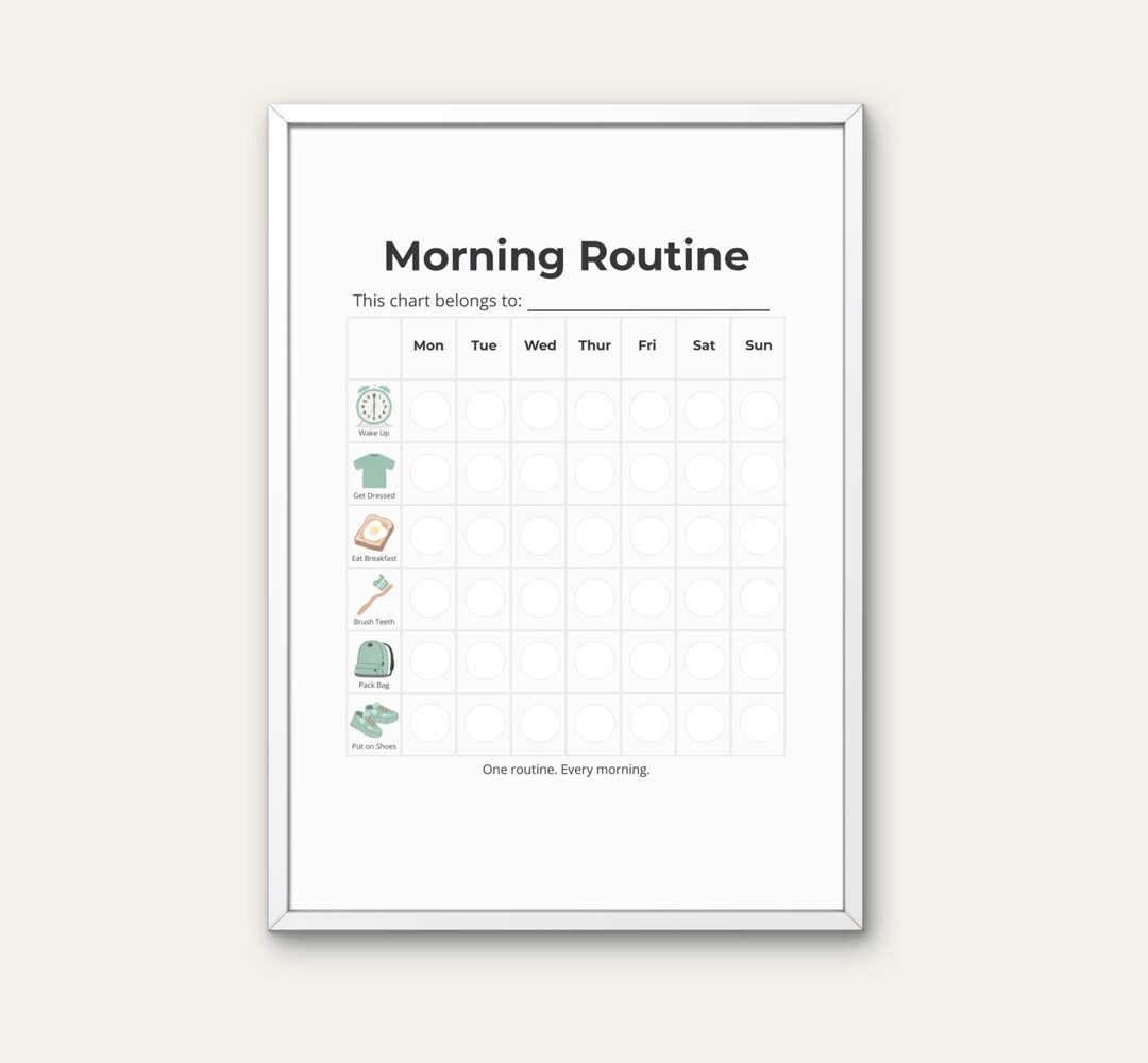 Morning Routine Chart Printable | Visual Daily Schedule | Calm ...