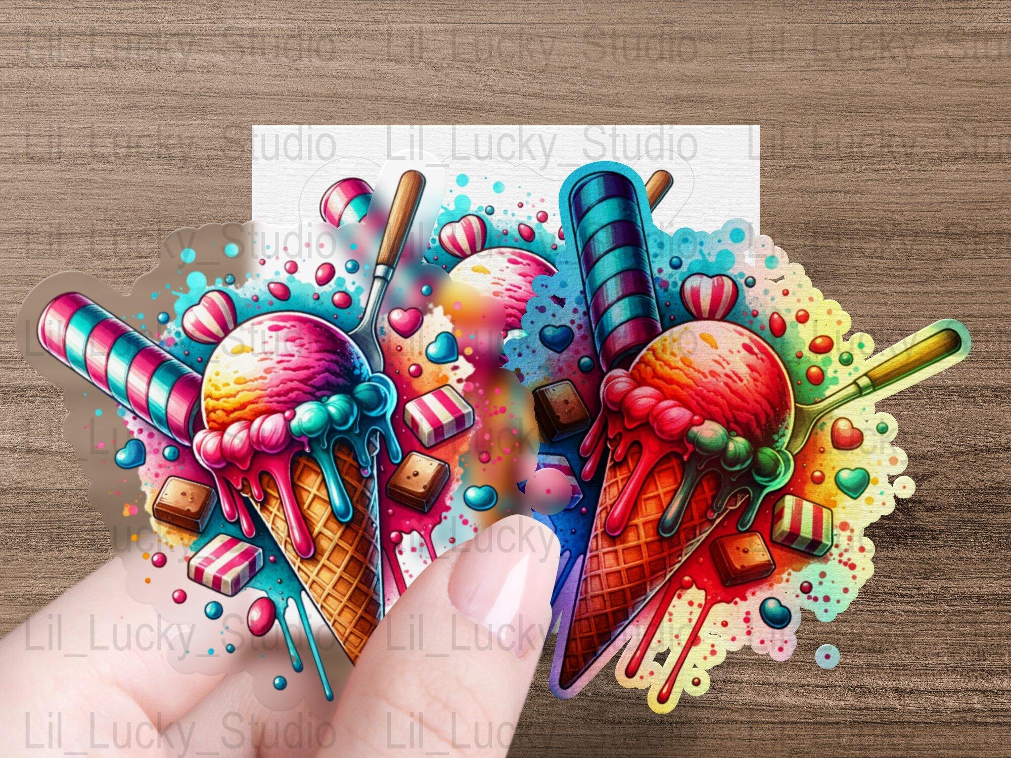 Ice Cream Cone Clipart Instant Download, Summer Sweets Digital Art ...