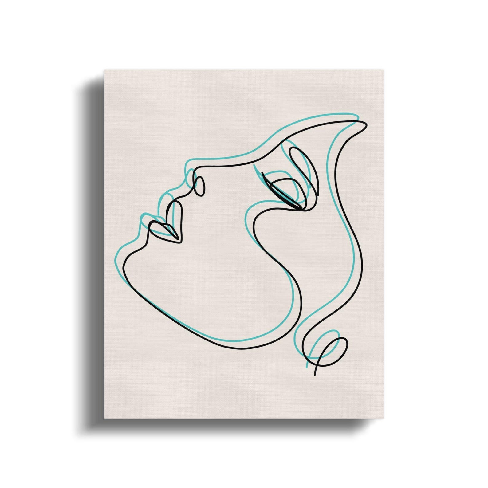 Minimalist Woman Face Line Art Print – Abstract Feminine Silhouette ...