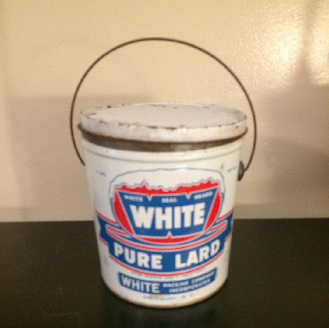 Vintage White Seal Brand Pure Lard Tin With Lid & Handle - Salisbury NC ...