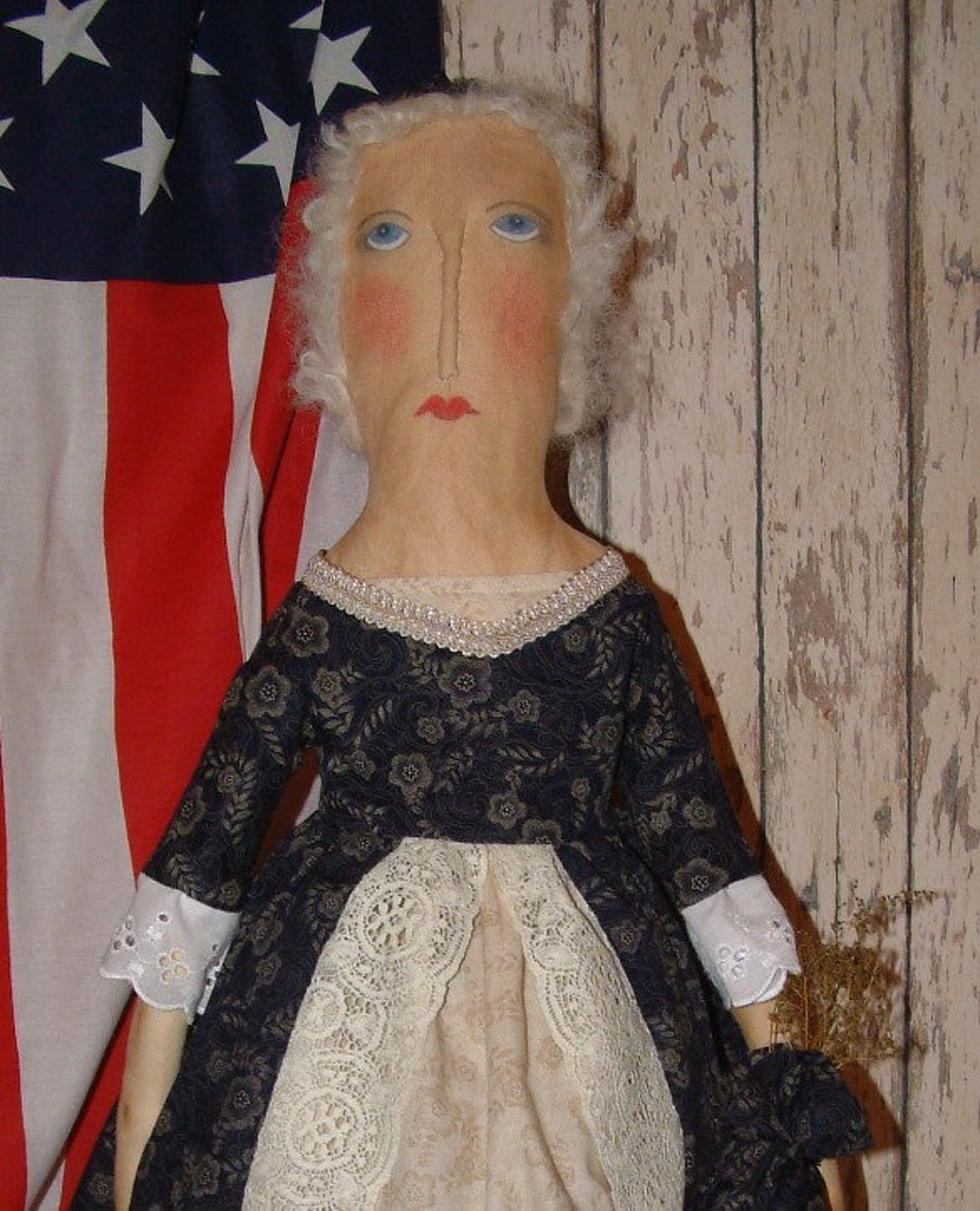 PATTERN Primitive Folk Art Martha Washington Doll Digital Instant ...