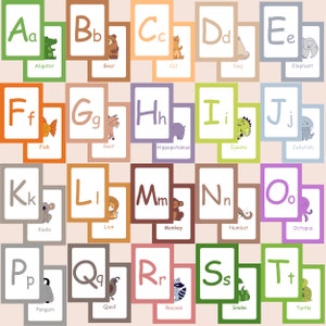 Printable Alphabet Flashcards for Kids, Educative Abc Cards, Montessori ...