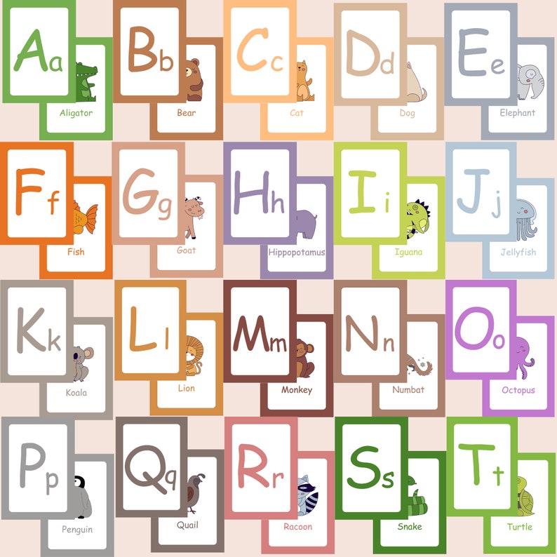 Printable Alphabet Flashcards for Kids, Educative Abc Cards, Montessori ...