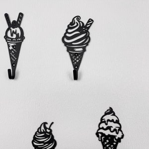 Unique Ice Cream Wall Hook Set, Nursery Decor, Wall Hooks, Ice Cream ...