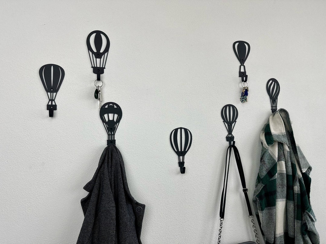 Decorative Metal Wall Hook, Hot Air Balloon Rack, Unique Coat Hooks Set ...