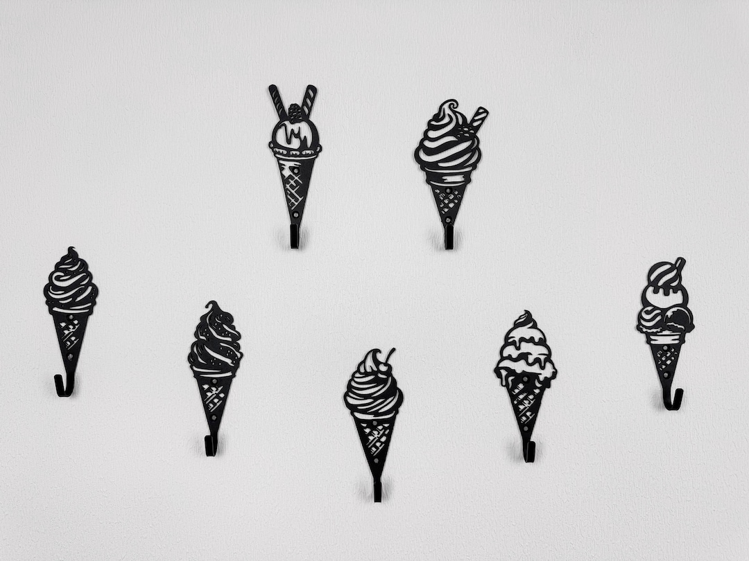 Wall Mounted Metal Ice Cream Hooks, Modern Coat Rack, Kids Room Decor ...