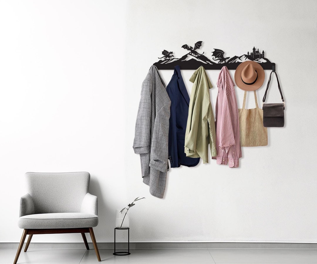 Dragon Hanger, Wall Coat Rack, Entryway Organizer, Metal Hat Rack, Key ...