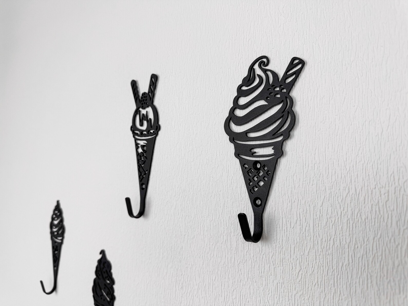 Unique Ice Cream Wall Hook Set, Nursery Decor, Wall Hooks, Ice Cream ...