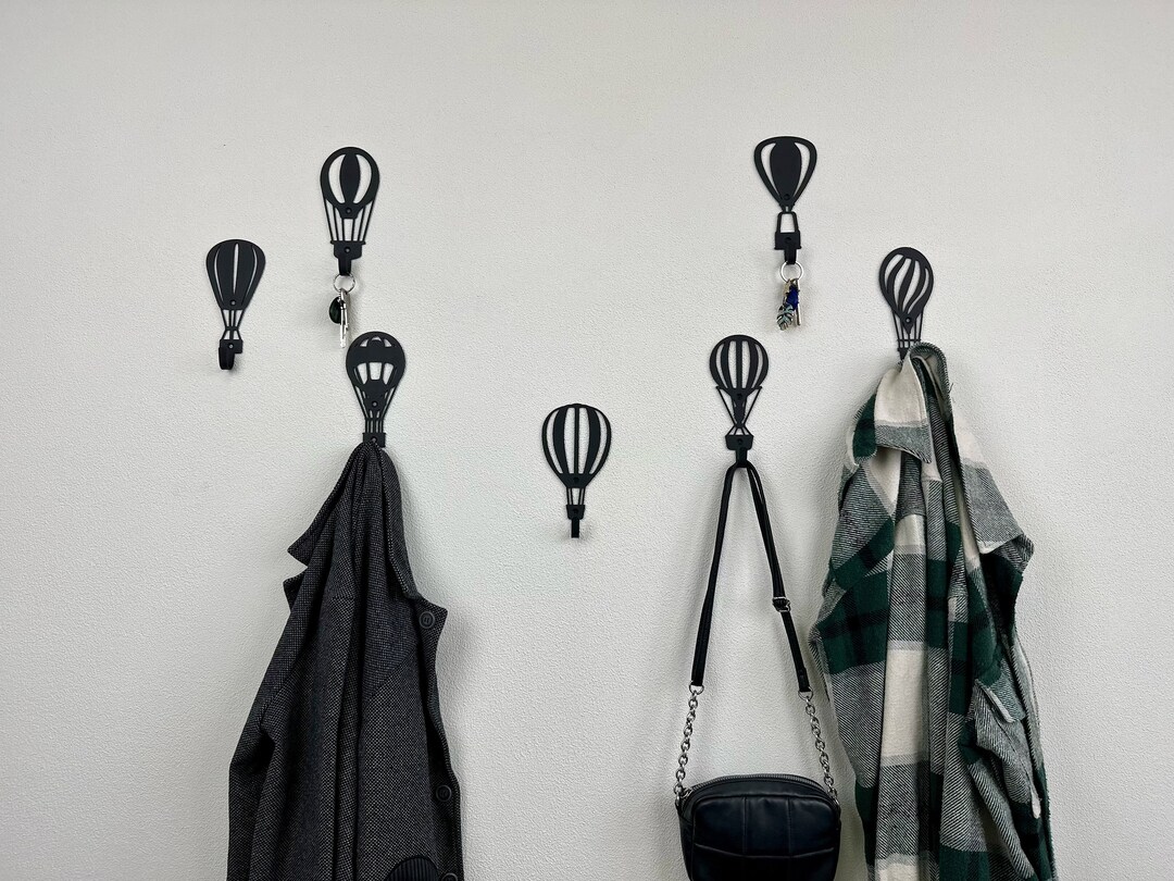 Set of Metal Hot Air Balloon Hooks, Coat Rack, Mudroom Hooks, Kids Room ...