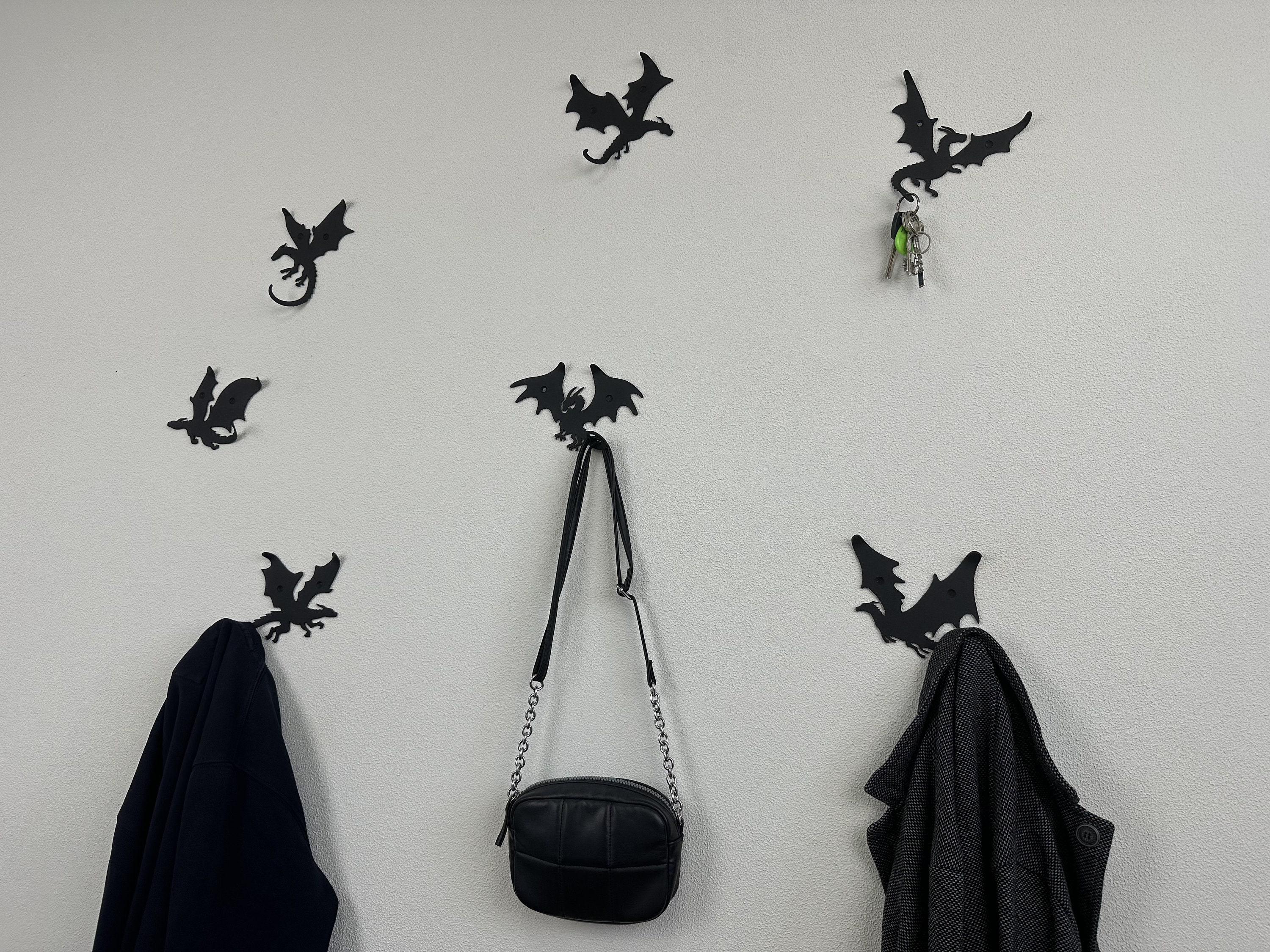 Set of 7 Dragon Wall Hooks, Dragon Home Decor, Fantasy Wall Decor, Coat ...