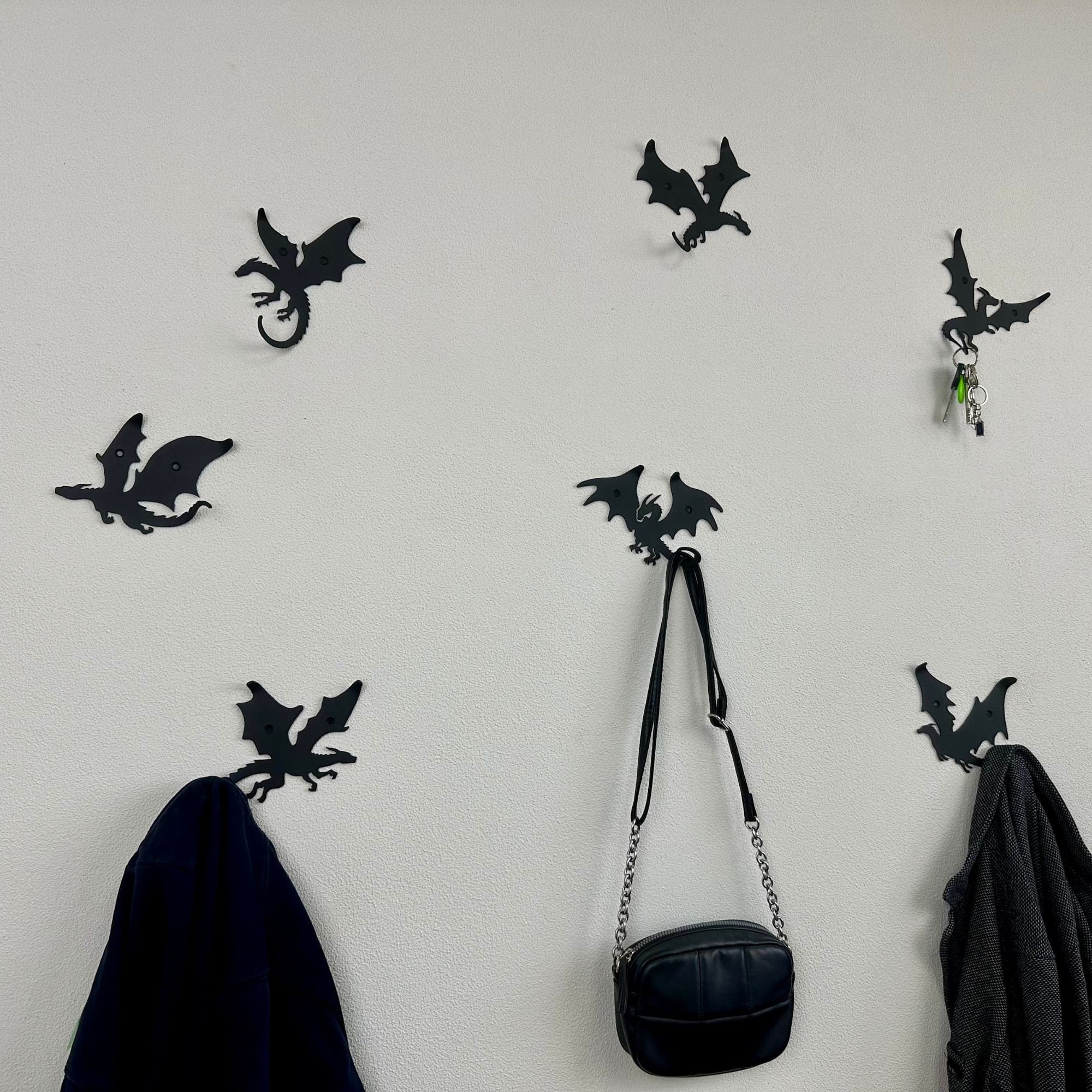 Set of 7 Dragon Wall Hooks, Dragon Home Decor, Fantasy Wall Decor, Coat ...