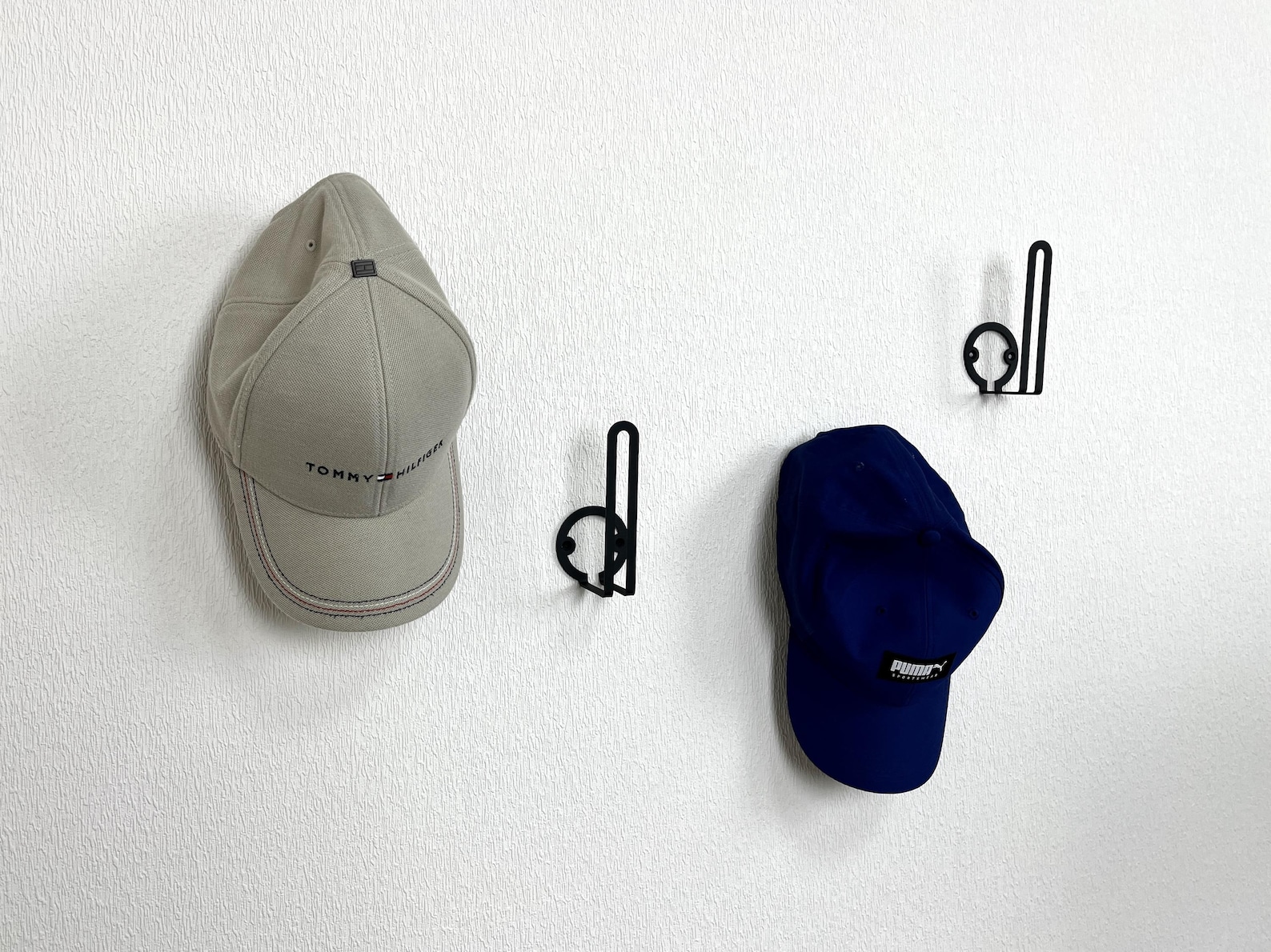 Set of 7 Black Metal Hooks, Hat Hanger, Metal Clothing Rack, Baseball ...