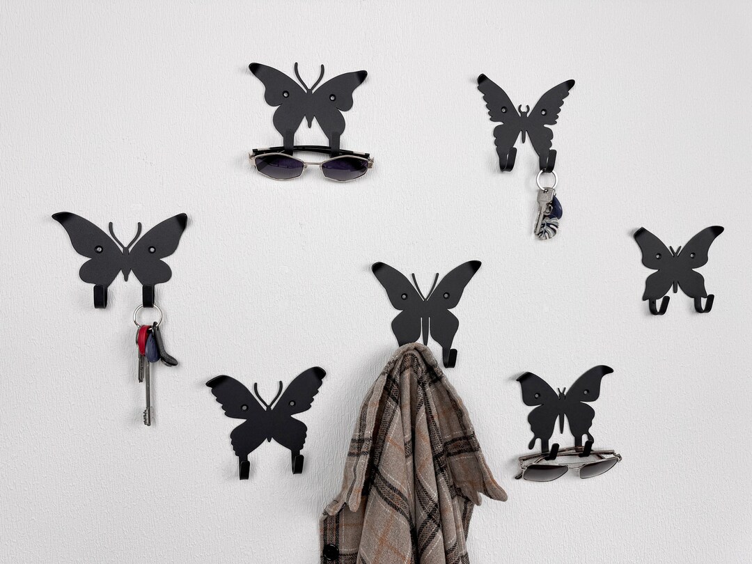 Metal Butterfly Wall Decor, Butterfly Clothes Hangers Set, Butterfly ...