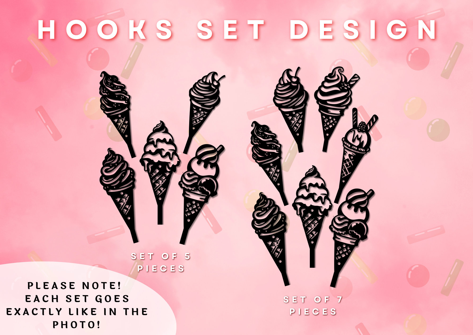 Wall Mounted Metal Ice Cream Hooks, Modern Coat Rack, Kids Room Decor ...