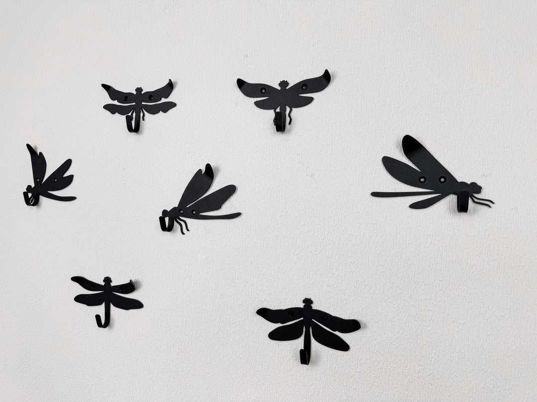 Metal Dragonfly Wall Art, Dragonfly Clothes Hooks Set, Dragonfly Coat ...