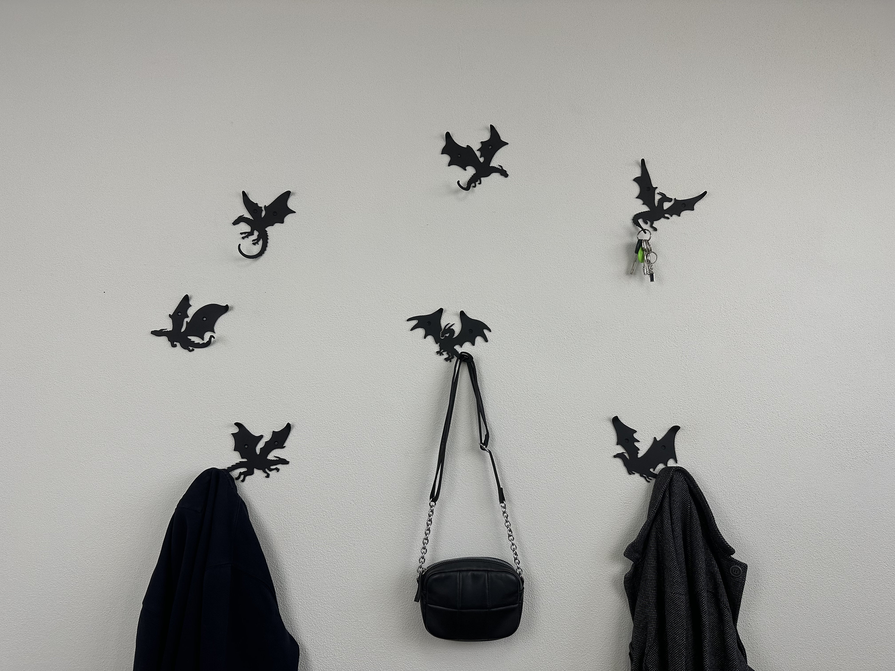 Set of 7 Dragon Wall Hooks, Dragon Home Decor, Fantasy Wall Decor, Coat ...