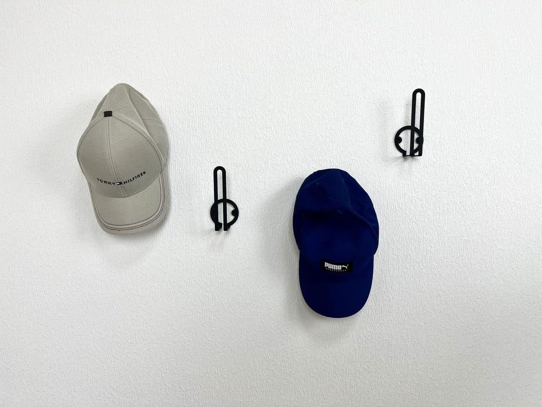 Metal Cap Hanger, Baseball Cap Hooks Set, Wall Hat Holder, Cap ...