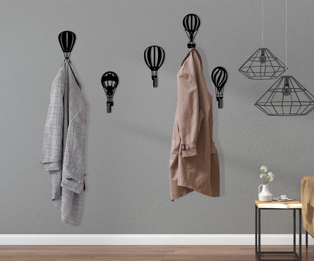 Coat Hooks Set, Hot Air Balloon Hooks, Wall Clothing Hanger, Kids Room ...