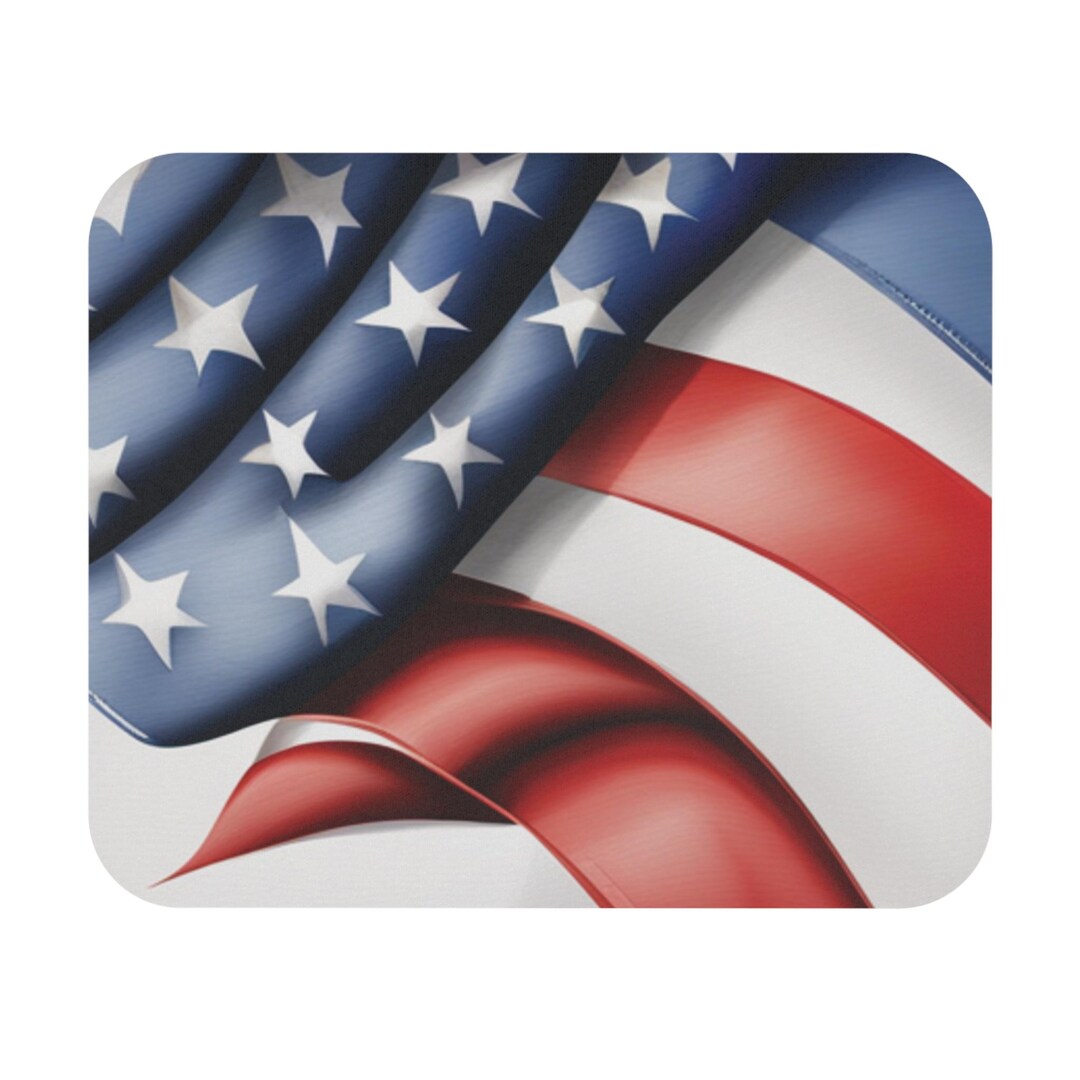 AMERICAN FLAG Mouse Pad, USA Flag Design, Custom Desk Accessory, Great ...