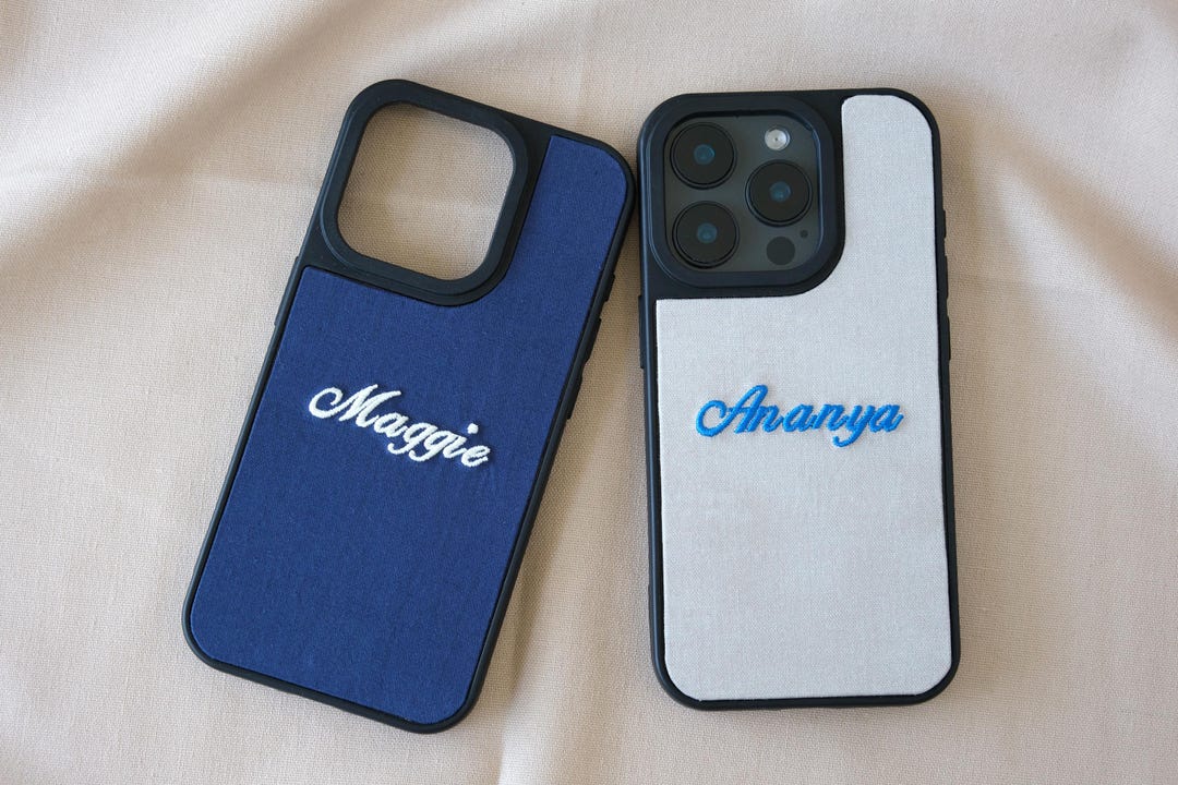 Personalized Embroidered Fabric Phone Case, Custom Fabric Case Color ...