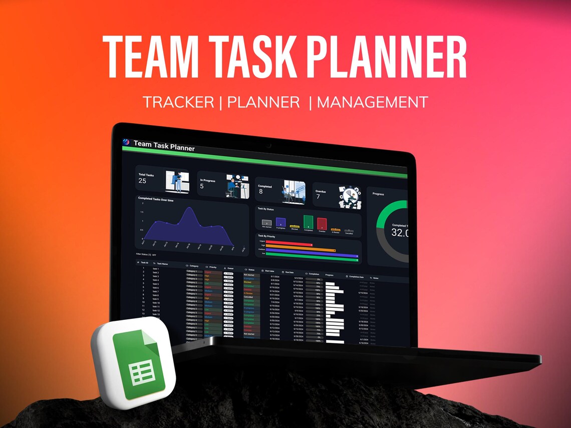 Google Sheets Task Tracker Assignment & Activity Planner Digital ...