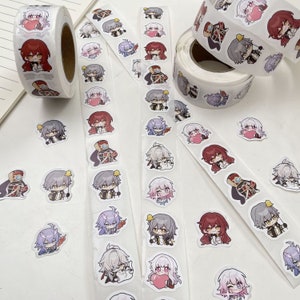 Honkai Star Rail 500 Chibi Sticker Roll, 2 Sets, HSR Stickers, Journal ...