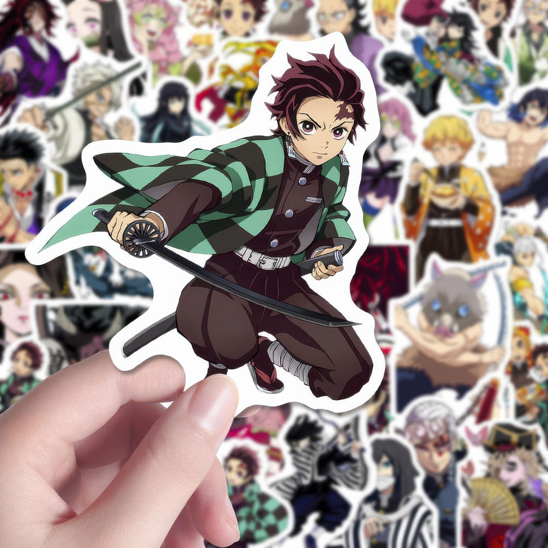 Demon Slayer 80 Assorted Vinyl Sticker, No Repeat, Demon Stickers ...