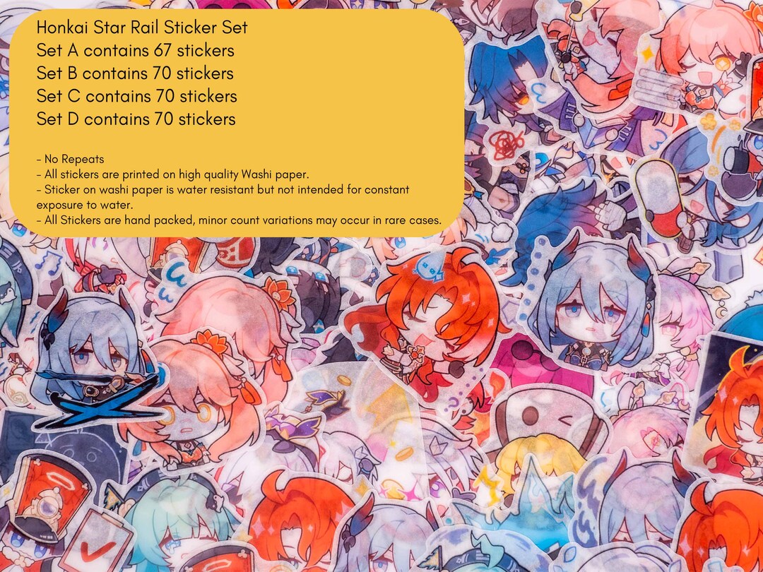 Honkai Star Rail 70 Chibi Stickers, No Repeat, HSR Sticker Bundle ...