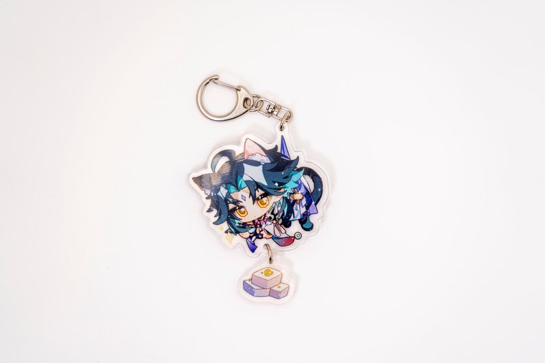 Genshin Impact Chibi Keychain, Genshin Impact Charm, Animal Ear Key ...