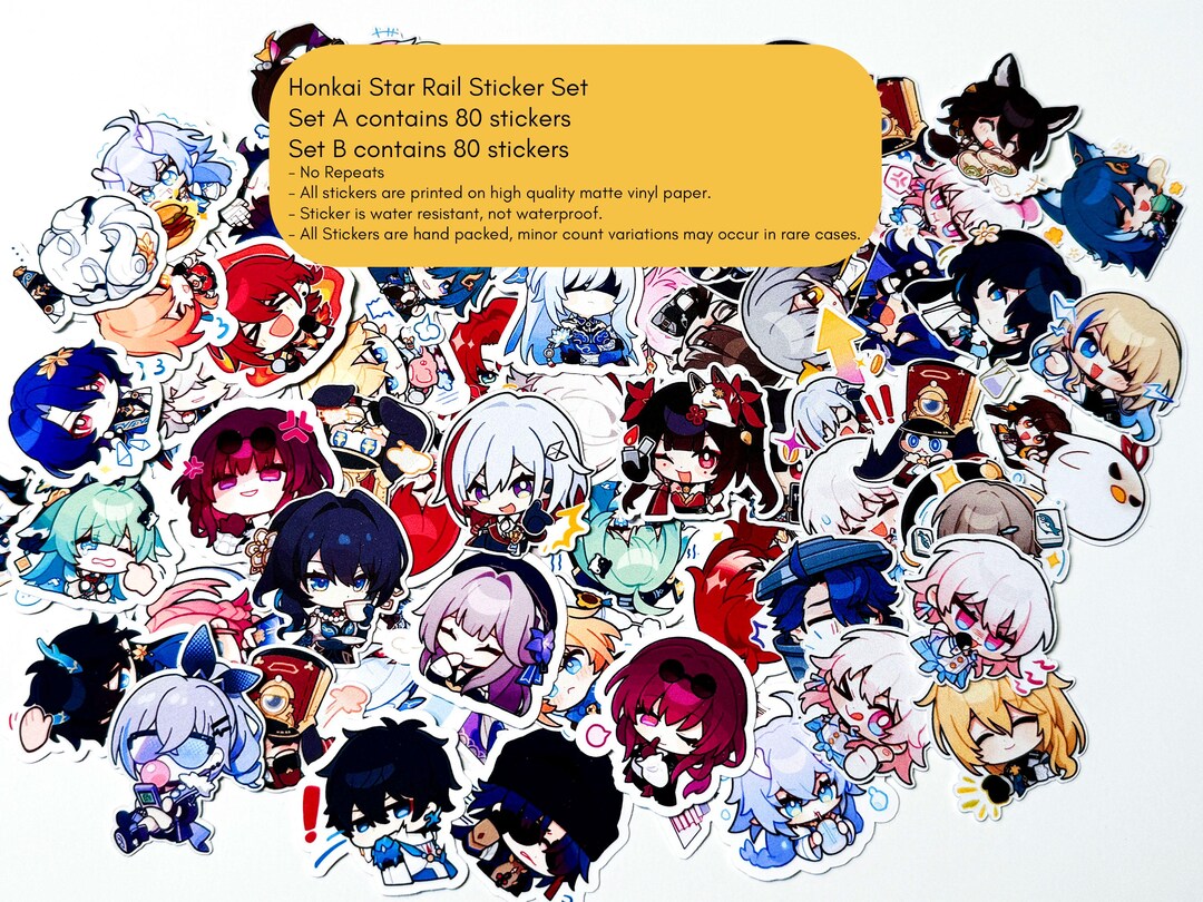 Honkai Star Rail 160 Chibi Sticker, 2 Sets, No Repeat, HSR Cute Sticker ...