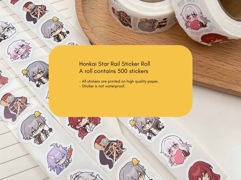 Honkai Star Rail 500 Chibi Sticker Roll, HSR Stickers, Journal Sticker ...
