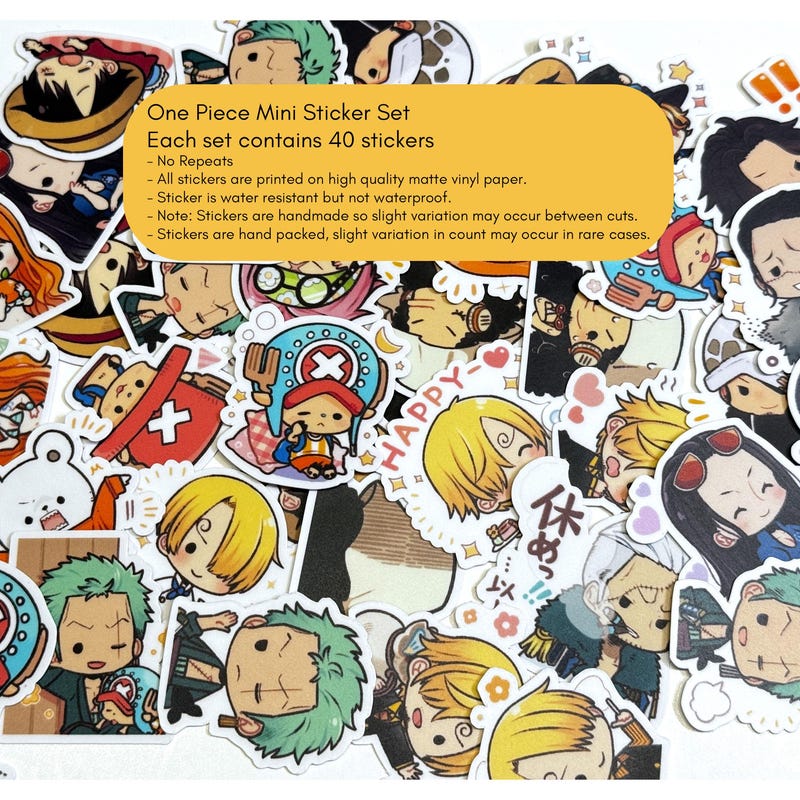 One Piece Vinyl Stickers - Etsy