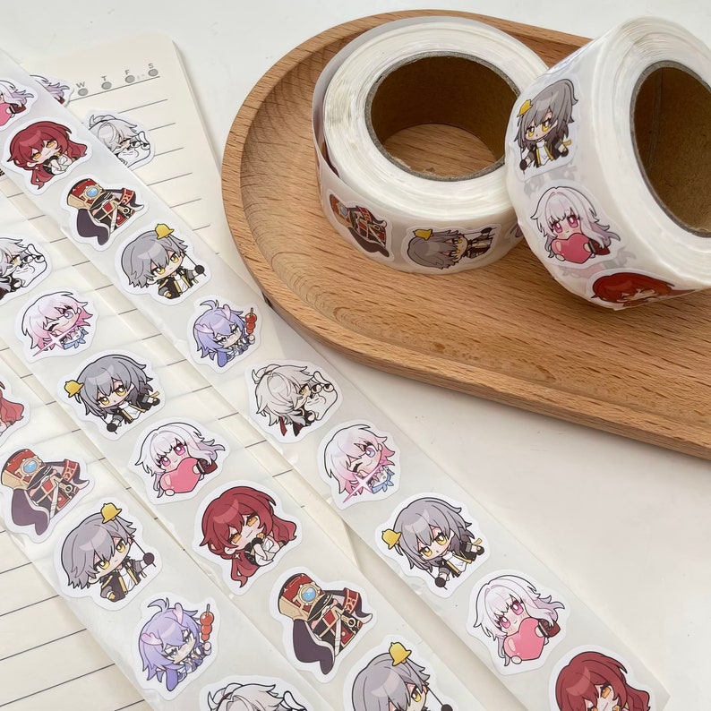Honkai Star Rail 500 Chibi Sticker Roll, HSR Stickers, Journal Sticker ...