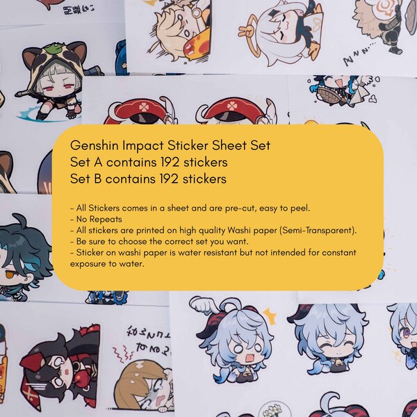 Genshin Transparent Sticker - Etsy