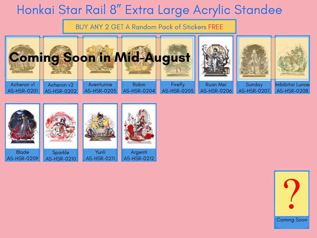 Honkai Star Rail Extra Large 8 Standee, Unique Design, HSR Acrylic ...