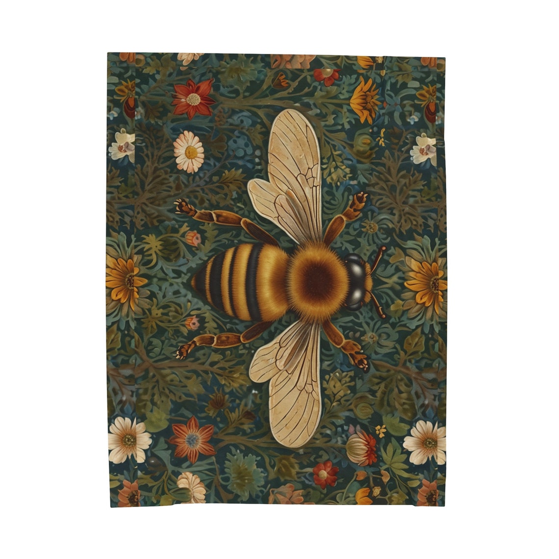 William Morris Inspired Dark Academia Cottagecore Honey Bees Velveteen ...