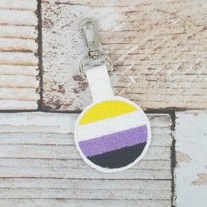 LGBTQ Non-binary Pride Flag Keyfob LGBT Keychain or Bag Tag. Great for ...