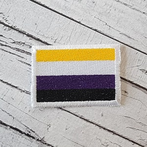 LGBTQ Non-binary Pride Flag Patch LGBT Nonbinary Pride Patch. Great for Christmas Stocking ...