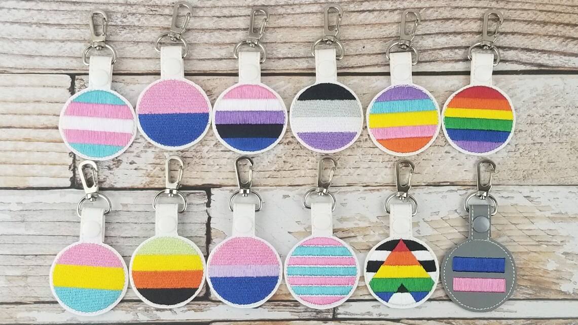LGBTQ Transgender Pride Flag Keyfob LGBT Keychain or Bag - Etsy