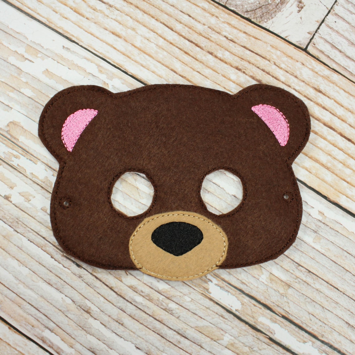 Brown Bear Mask Felt Brown Bear Mask for Halloween or - Etsy