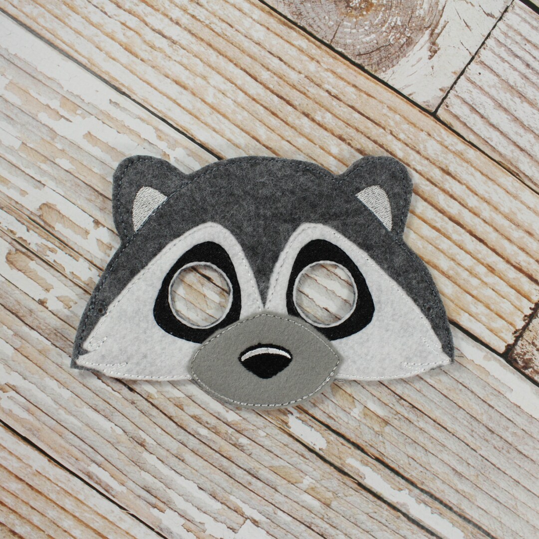 Raccoon Mask Felt Raccoon Mask for Birthday Parties, Halloween, or ...