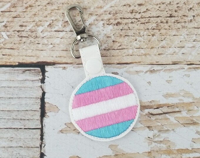 LGBTQ Transgender Pride Flag Keyfob - LGBT Keychain or Bag Tag. Great ...