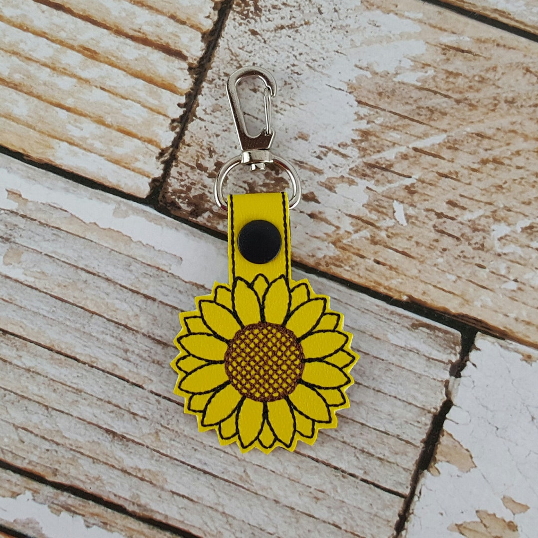Decorative Sunflower Keyfob/keychain With Swivel Clip Sunflower ...