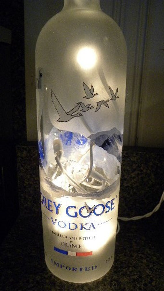 Items similar to Gray Goose Lighted Alcohol Bottle for Bar Decor Night ...