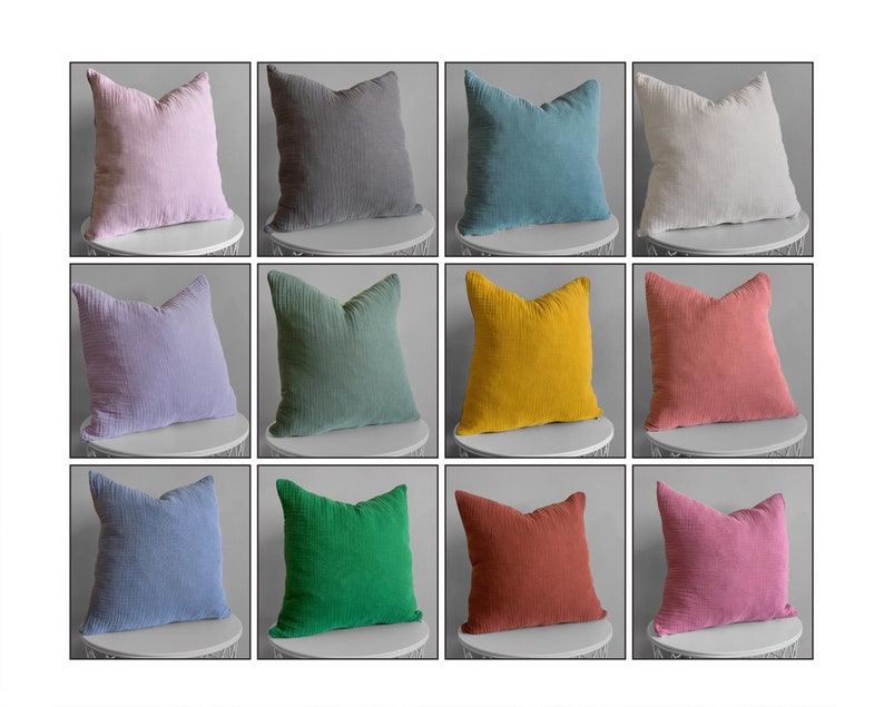 Organic Muslin Pillow Cover for Sensitive Skin, Soft Cotton Gauze ...